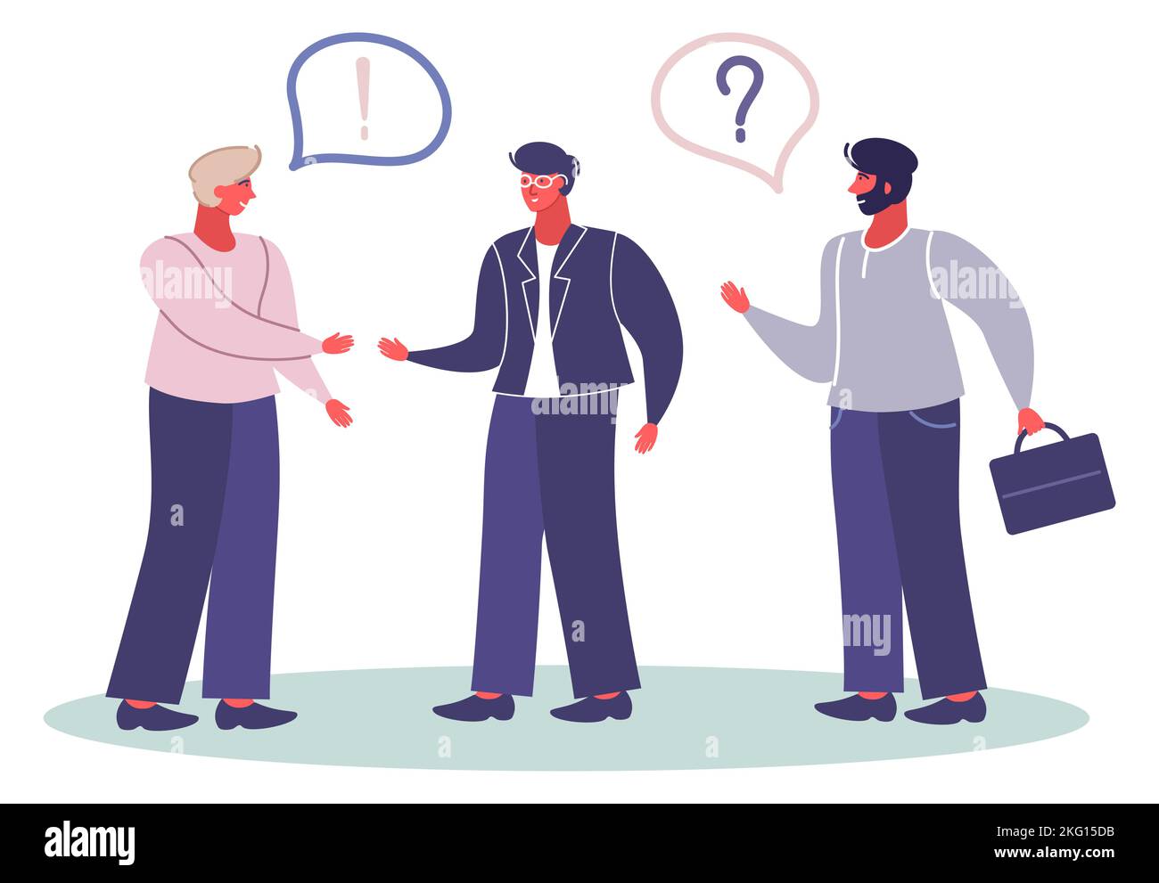 Discussion vector man share idea flat illustration Stock Vector Image ...