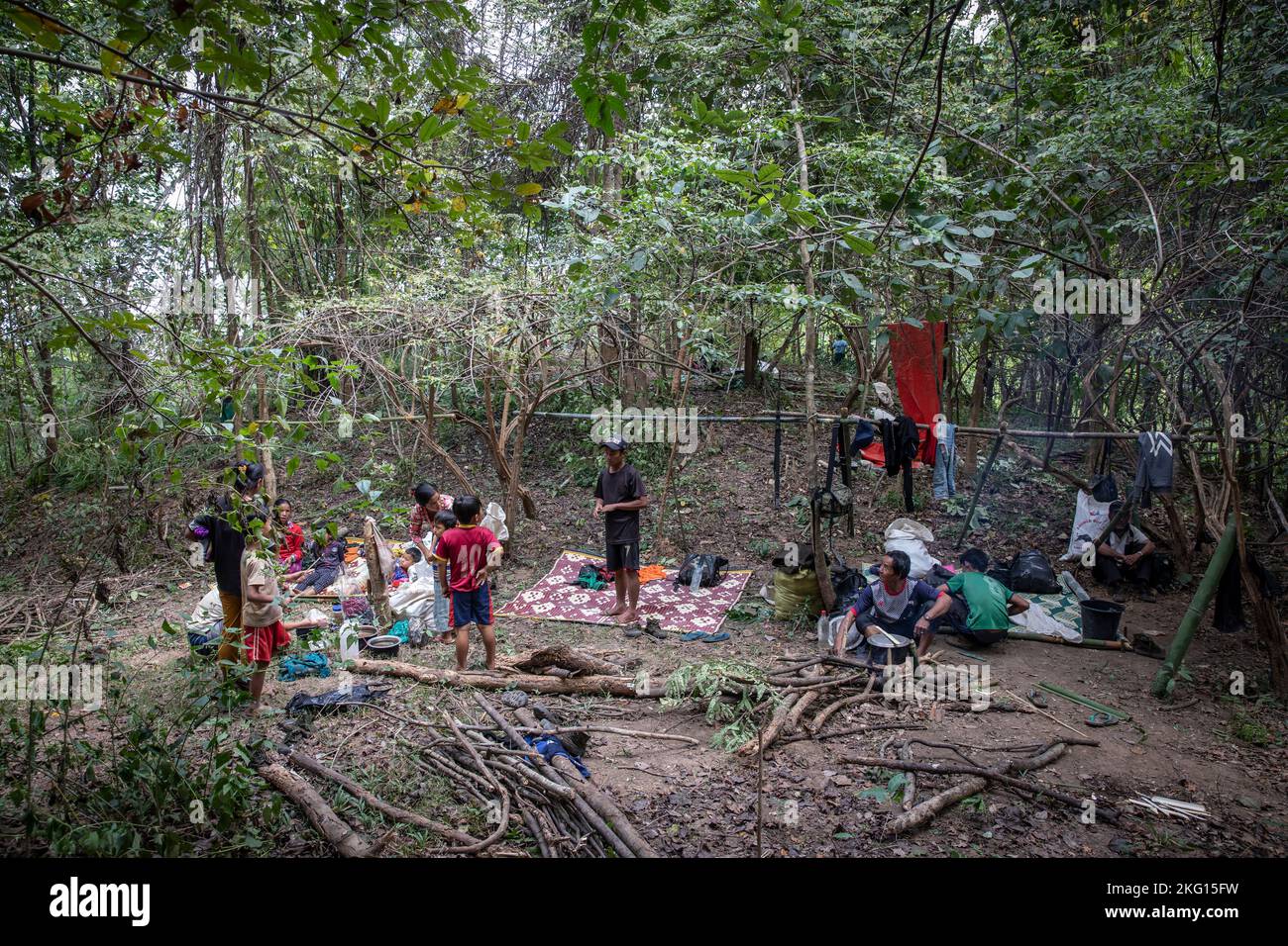 An internally displaced family recently arrives to safety after a five ...