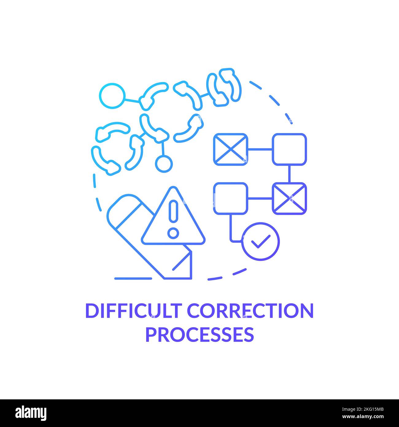 Difficult correction processes blue gradient concept icon Stock Vector ...