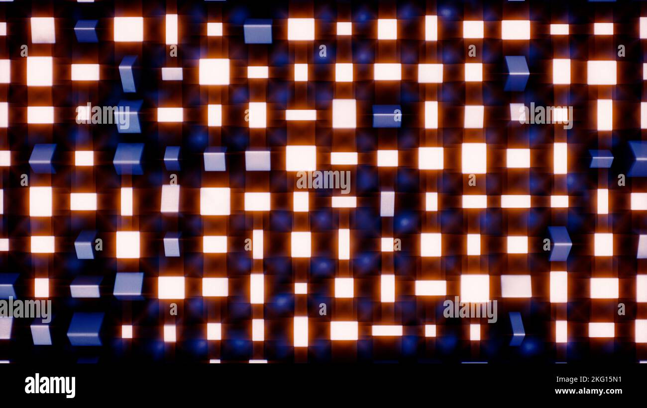 Dark blue and pink bg of geometric boxes - CG - abstract 3D rendering ...