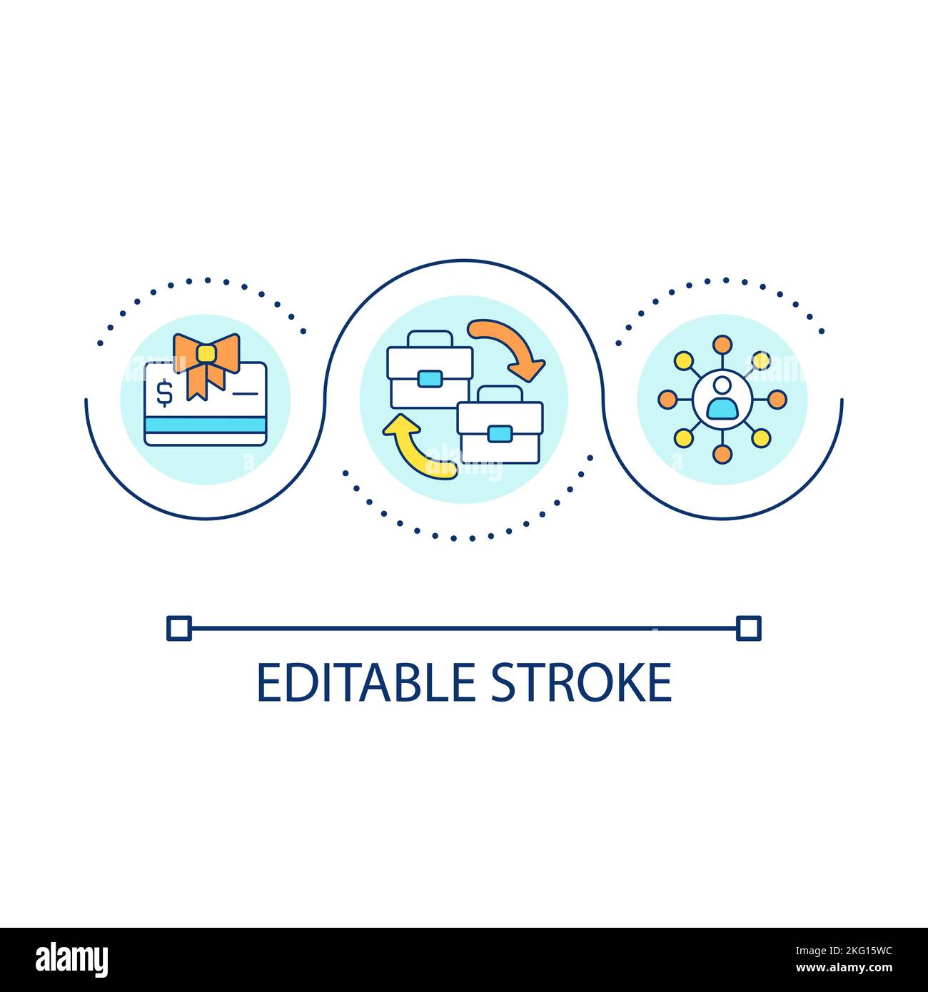 Partnership with other businesses loop concept icon Stock Vector Image ...