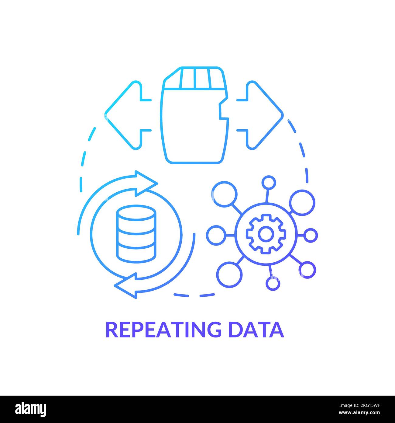 Repeating data blue gradient concept icon Stock Vector Image & Art - Alamy