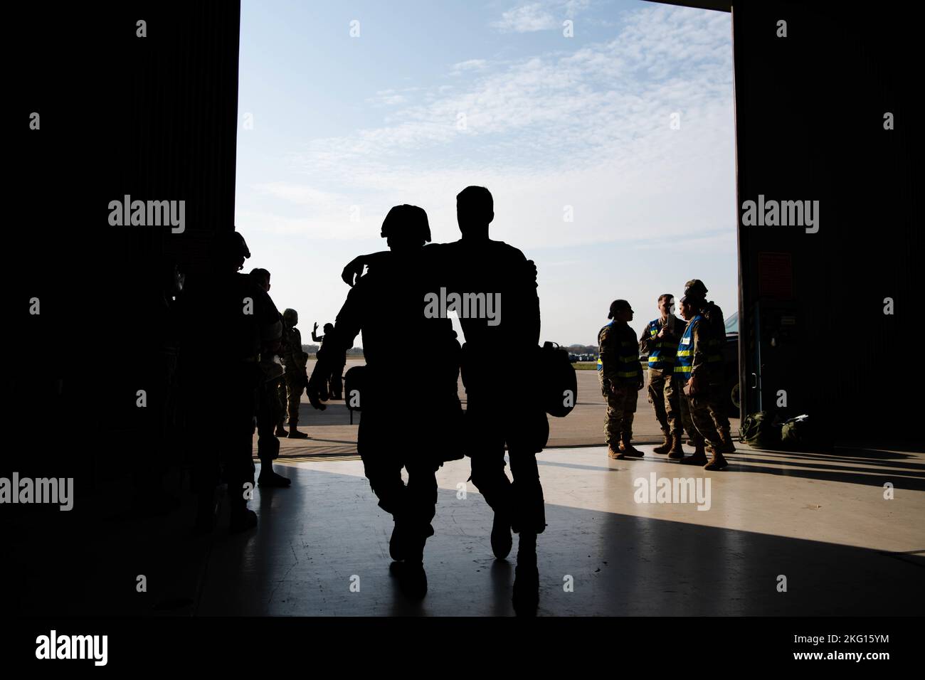 An Airmen from the 375th Air Mobility Wing performs a buddy carry in a ...