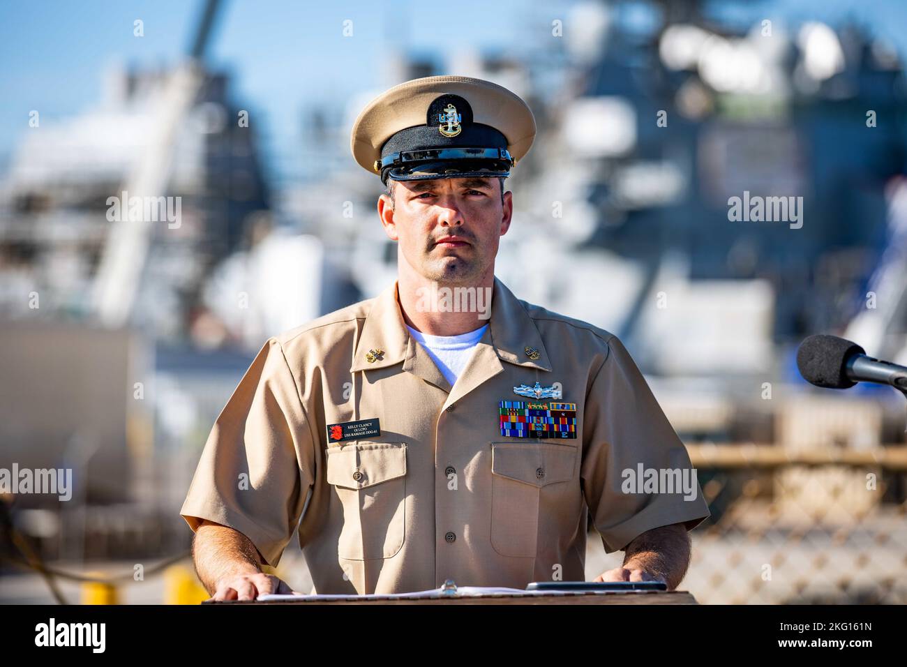Chief Operations Specialist Kelly Clancy, assigned to the Arleigh Burke ...