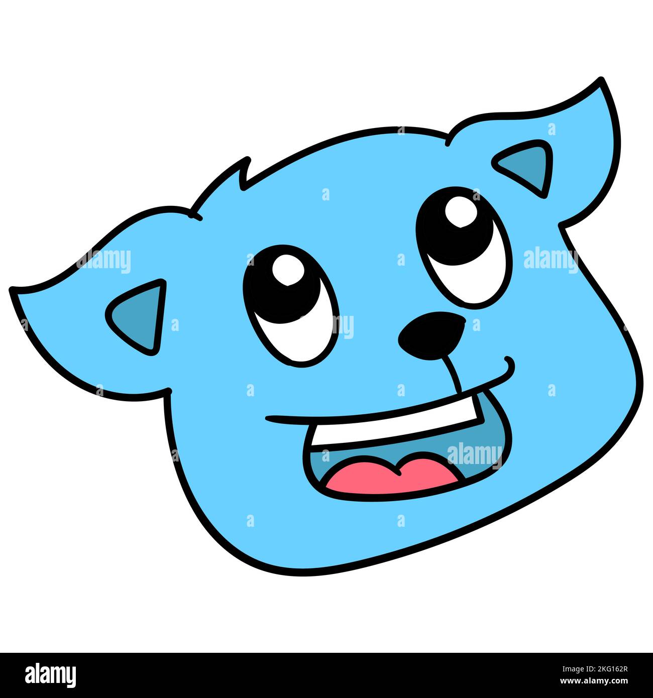 A vector illustration of a cute blue animal cartoon character isolated ...
