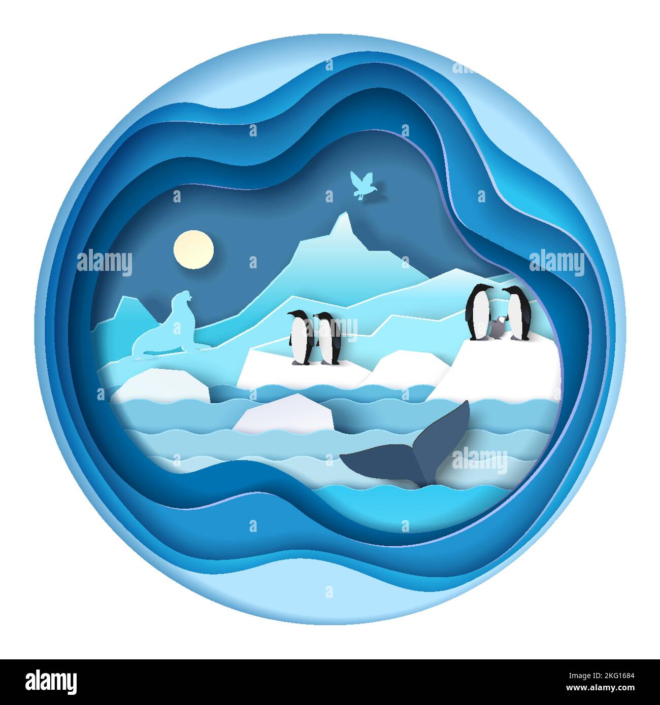 North penguin on ice in antarctica vector Stock Vector Image & Art - Alamy