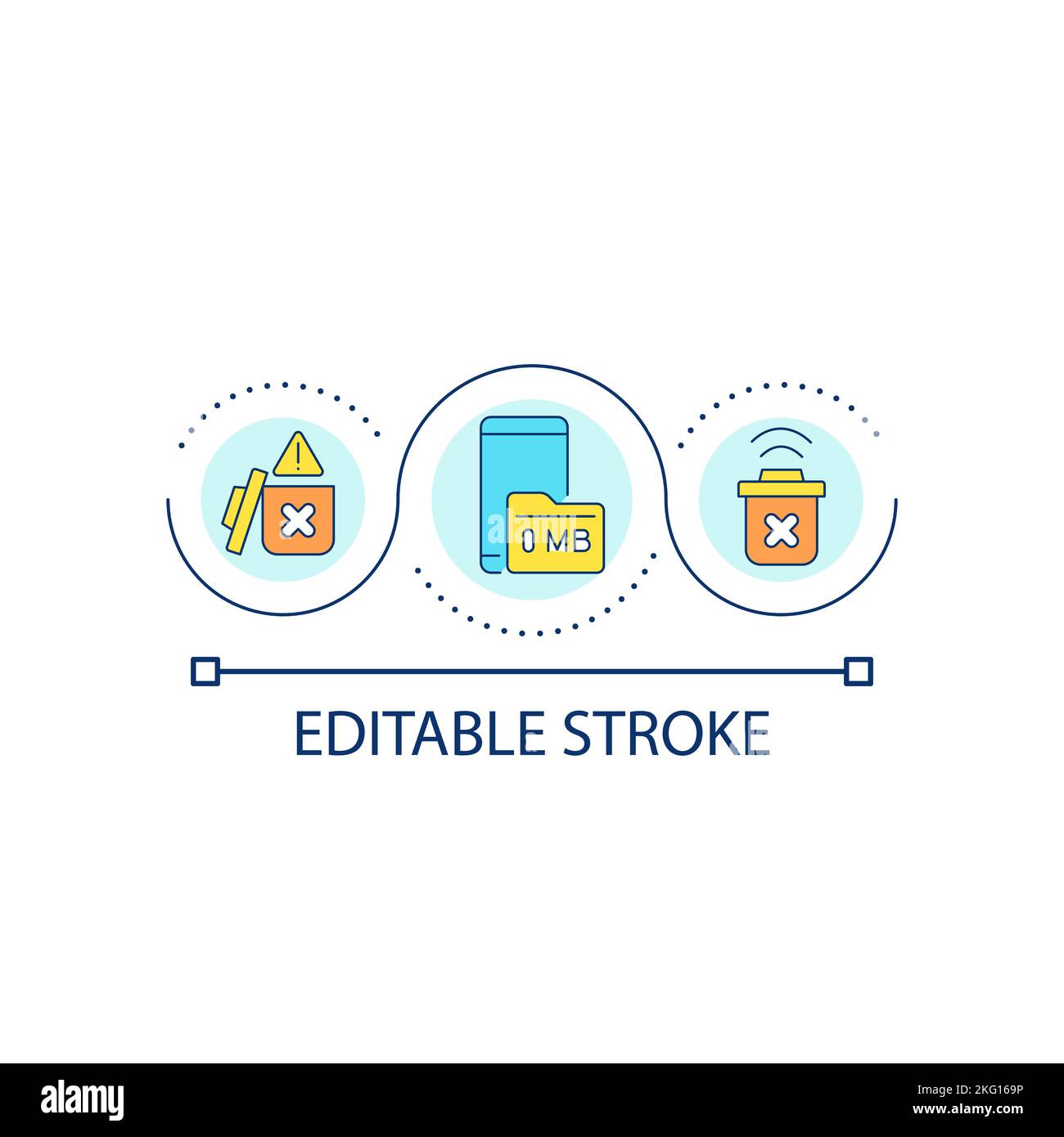 Free up smartphone storage space loop concept icon Stock Vector Image ...