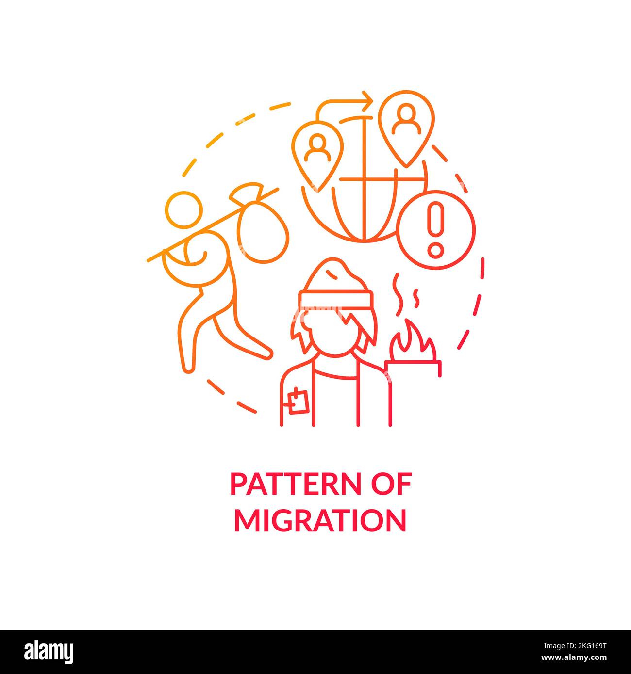 Pattern of migration red gradient concept icon Stock Vector Image & Art - Alamy