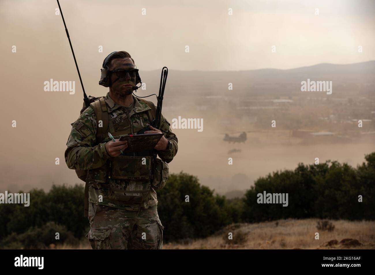 Capt. Samuel Taylor, a Battalion Fire Support Officer (FSO), maintains ...
