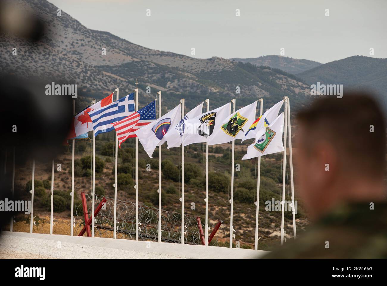 Flags of various Nations and Military units fly during DV Day as part ...