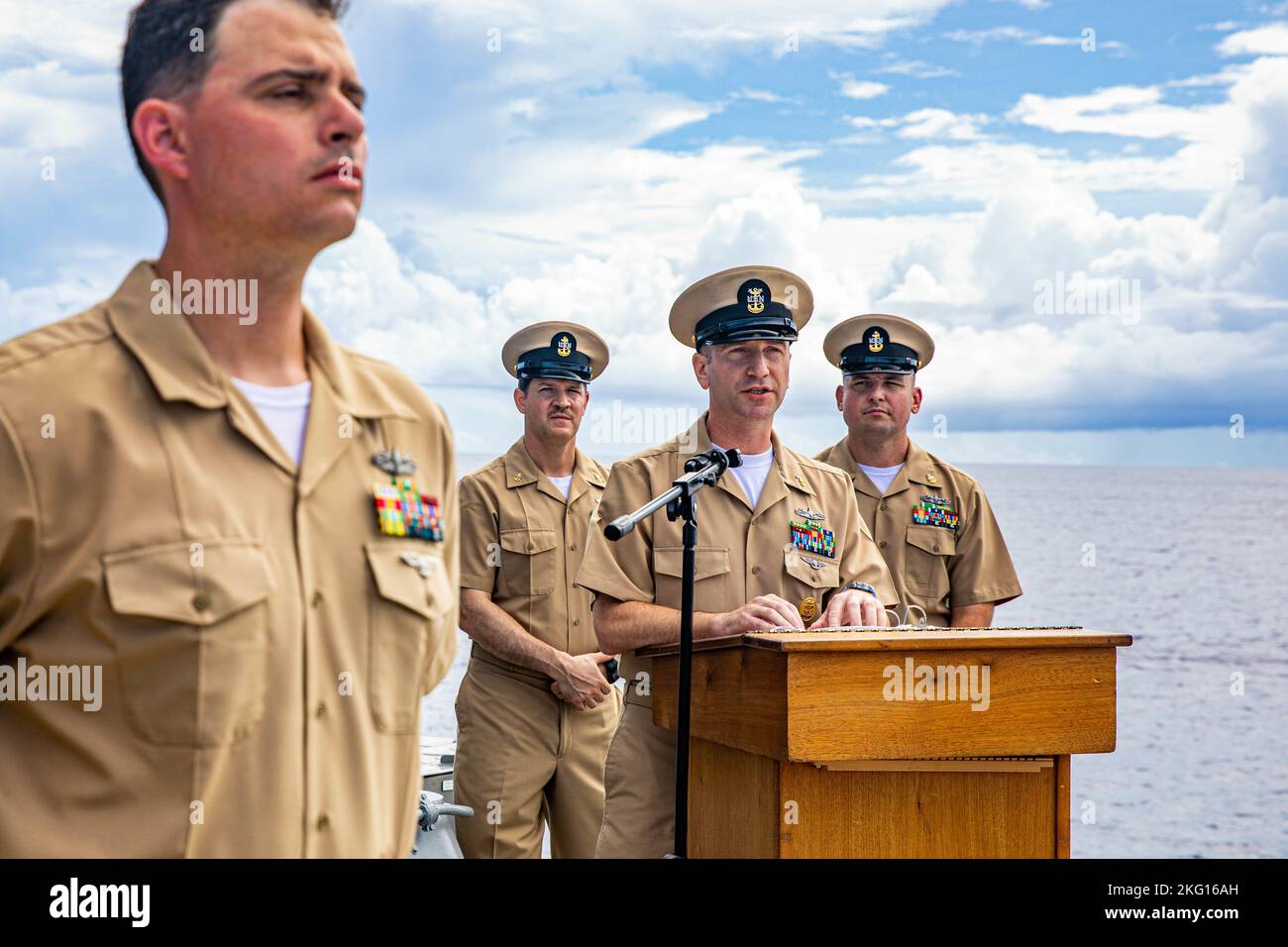 PHILIPPINE SEA (Oct. 21, 2022) Command Master Chief Eric Kerwin ...