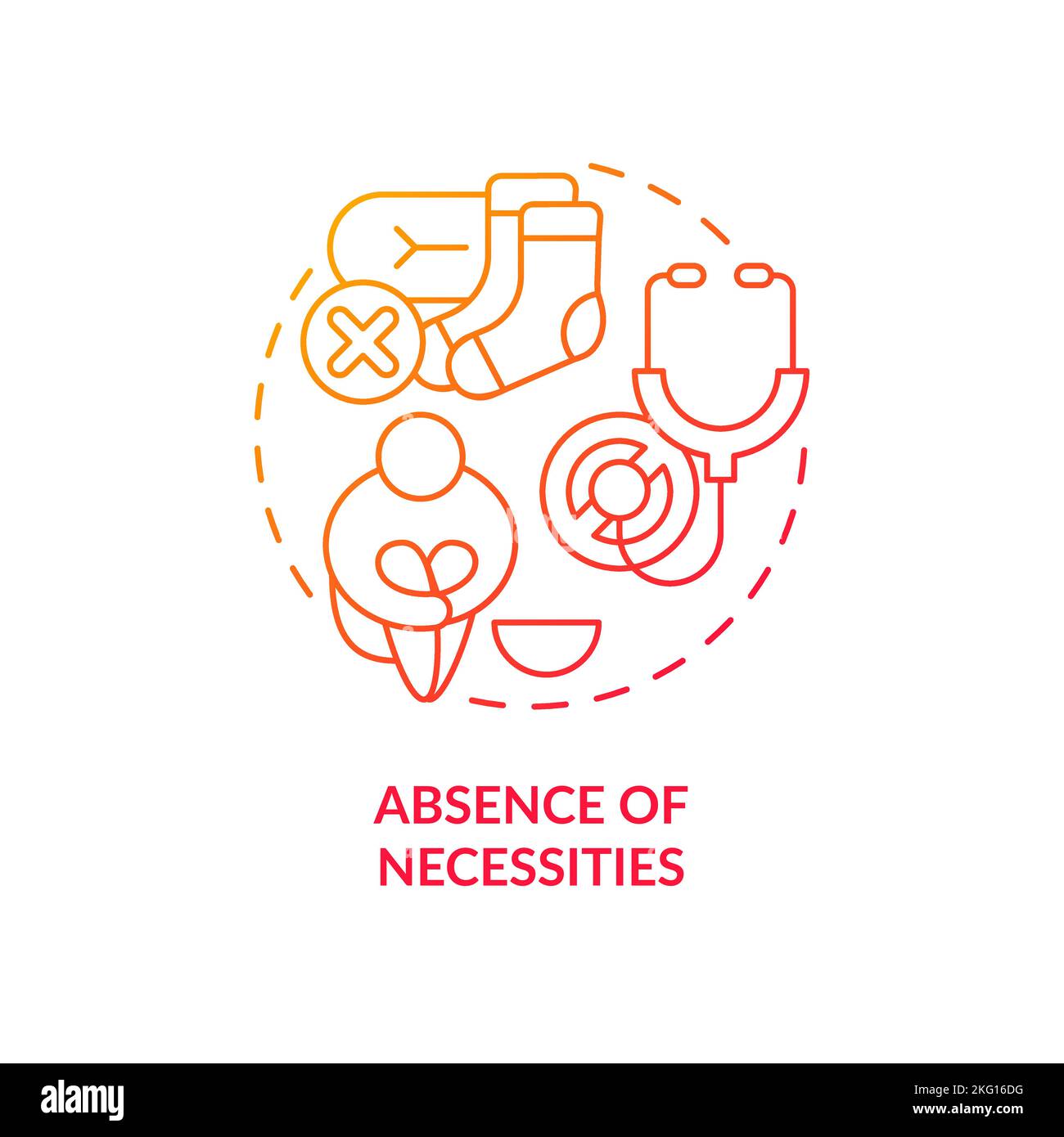 Lack of access to necessities red gradient concept icon Stock Vector ...