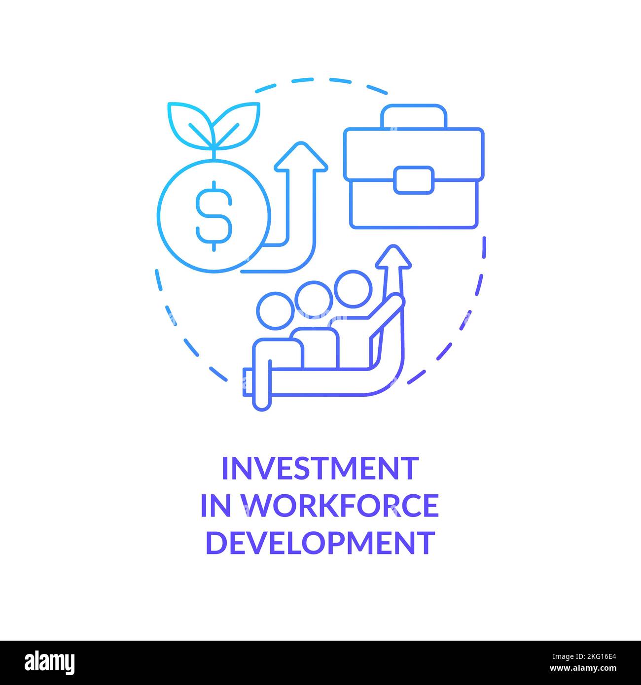 Investment in workforce development blue gradient concept icon Stock ...