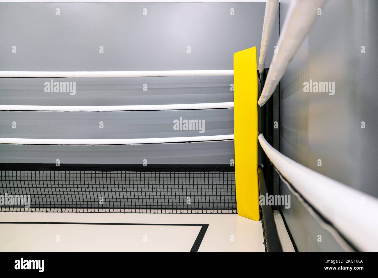 Empty boxing ring in the gym with no people Stock Photo - Alamy