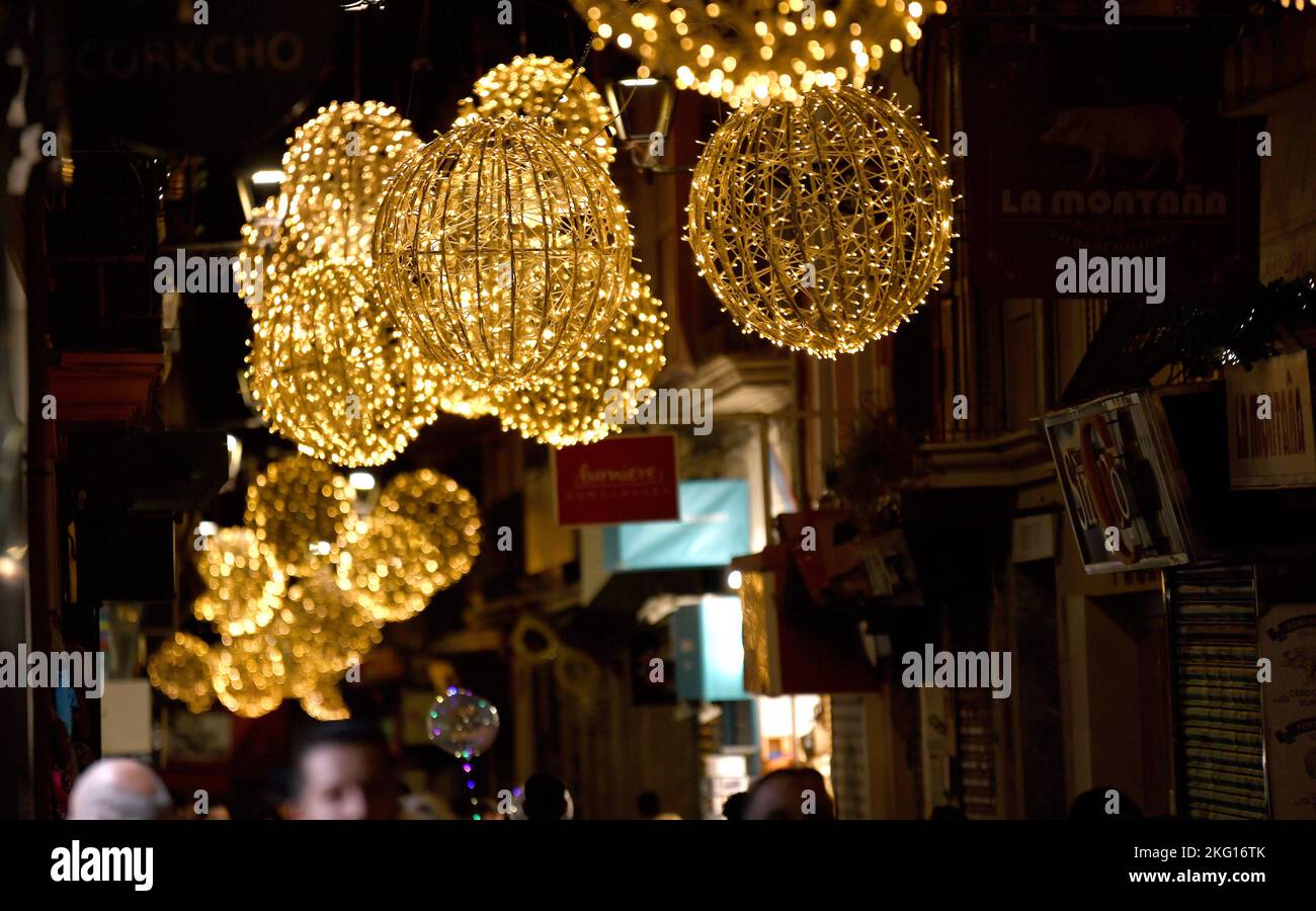 Palma, Mallorca, Spain, 20th November 2022. Christmas illumination at ...