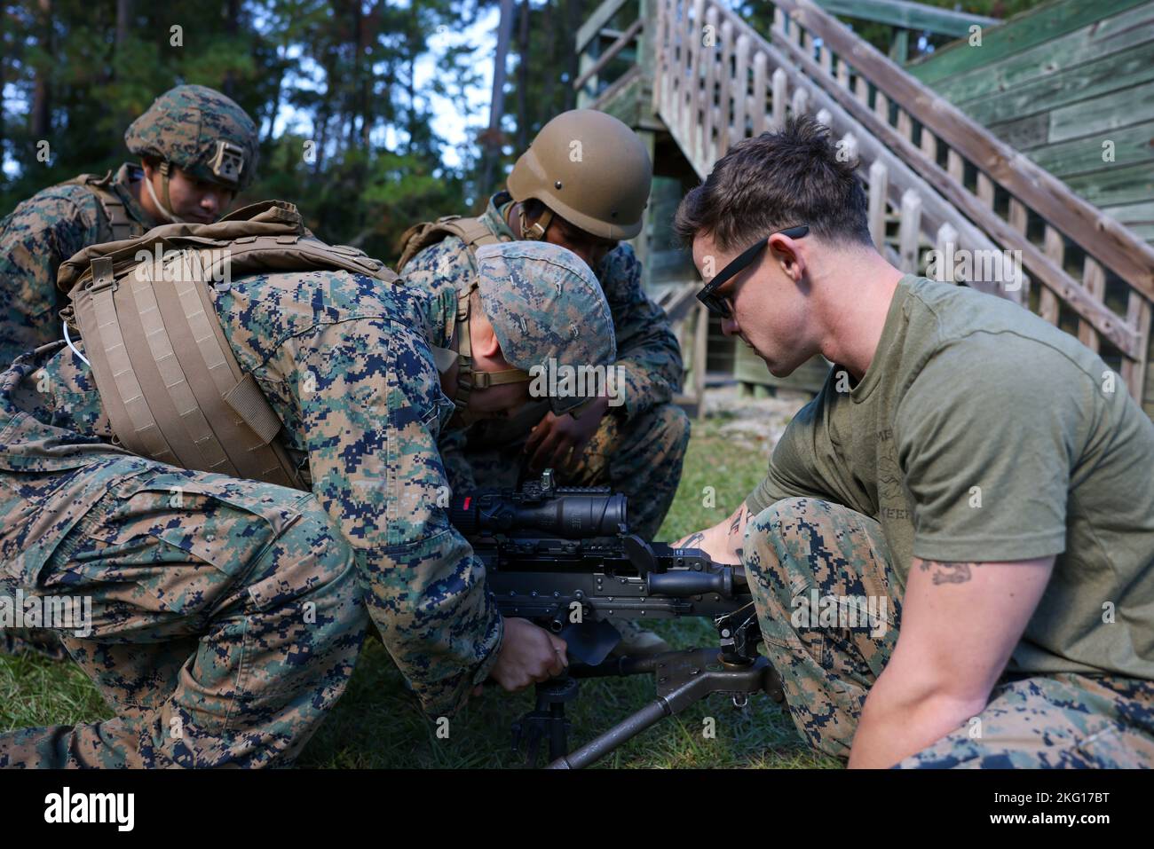 U.S. Marine Corps Sgt. Caleb Sipp, Chief Machine Gun Instructor with ...