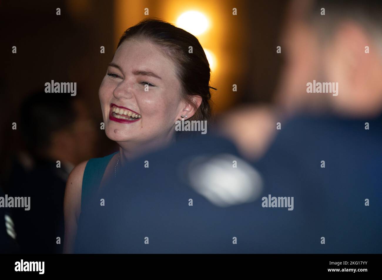 Ariana Taylor smiles while dancing at the Air Force Ball in Dover ...