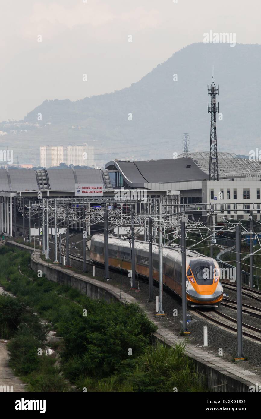 November 16, 2022, Bandung, West Java, Indonesia: Jakarta Bandung High-Speed Train (KCJB) or ...