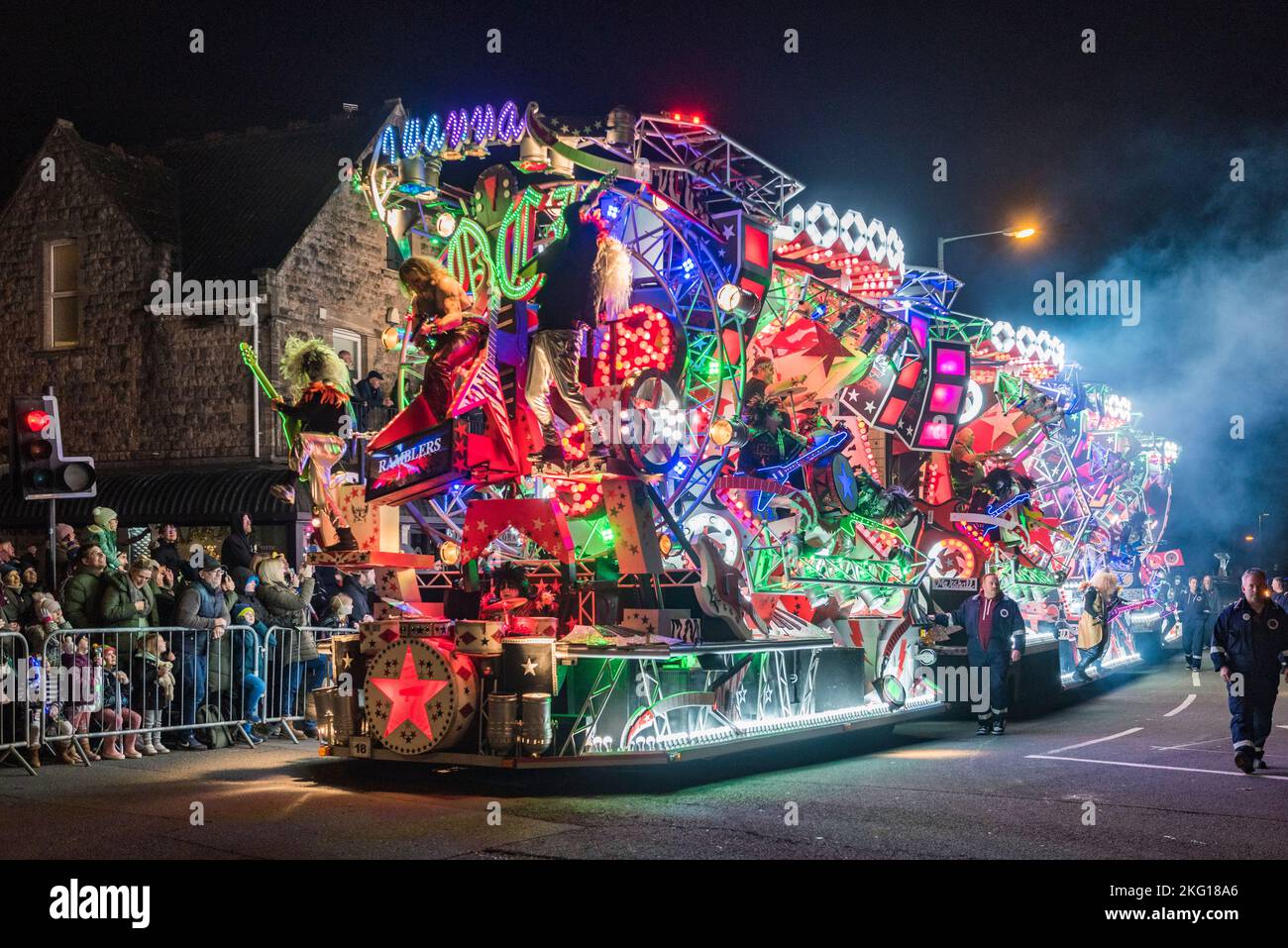 A spectacular illuminated float (or 'cart' as they are known locally ...