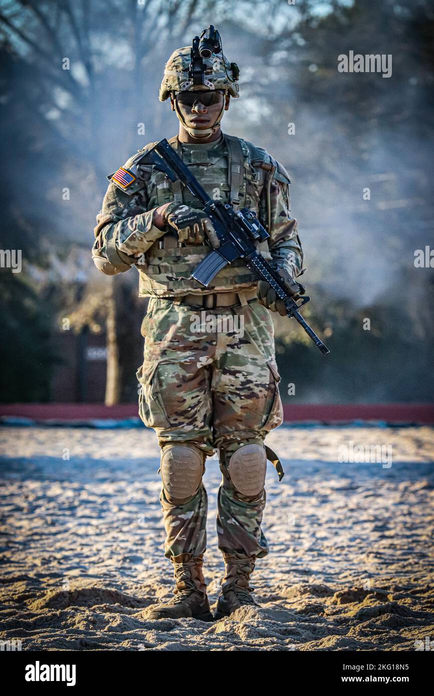 A Soldier from Echo Company, 2nd Battalion, 58th Infantry Regiment ...