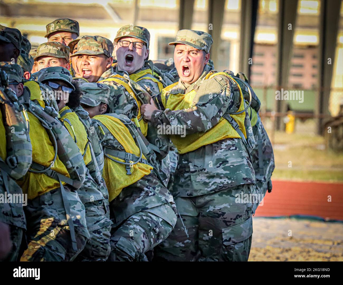Newly arrived trainees of 3rd Platoon, Alpha Company, 2nd Battalion ...