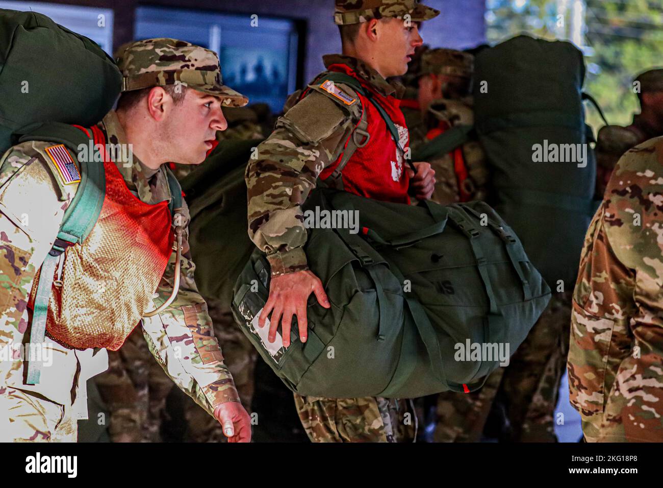 U.S. Army Infantry soldiers-in-training assigned to Alpha Company, 2nd ...