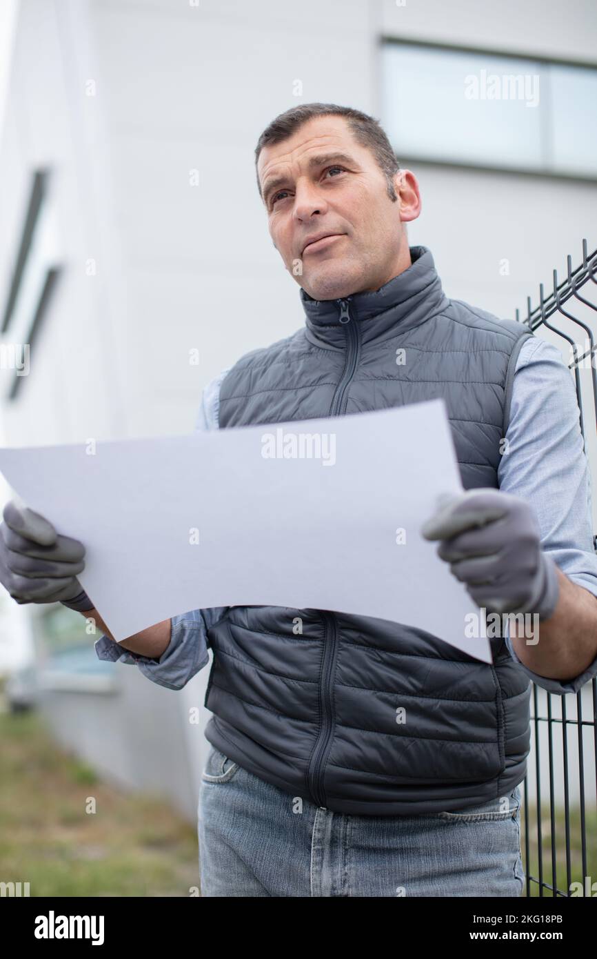 construction worker planning contractor developer concept Stock Photo ...