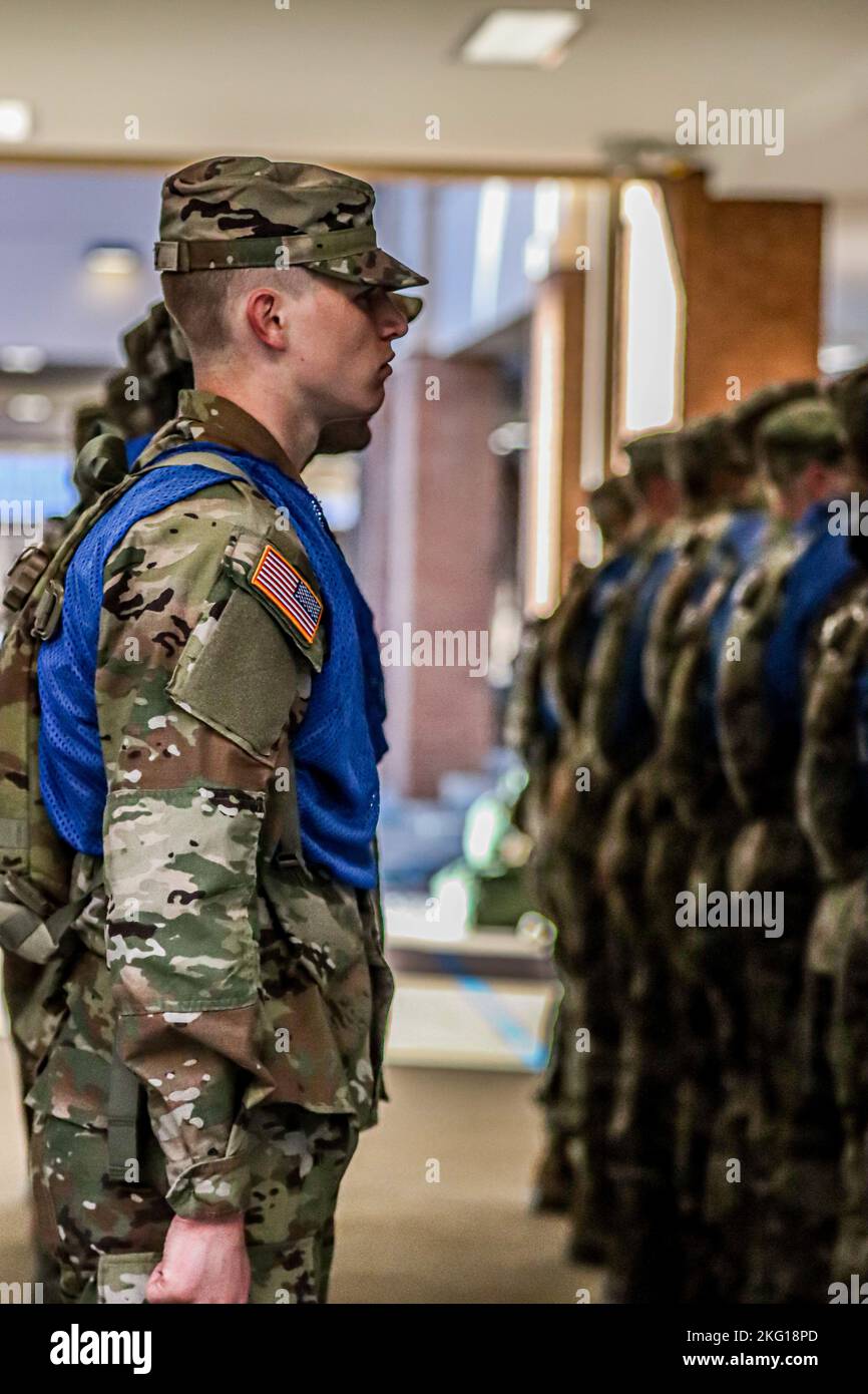 U.S. Army Infantry soldiers-in-training assigned to Alpha Company, 2nd ...