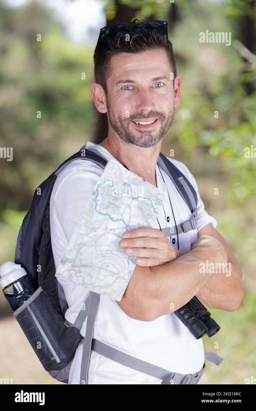 portrait of a male hiker outdoors Stock Photo - Alamy
