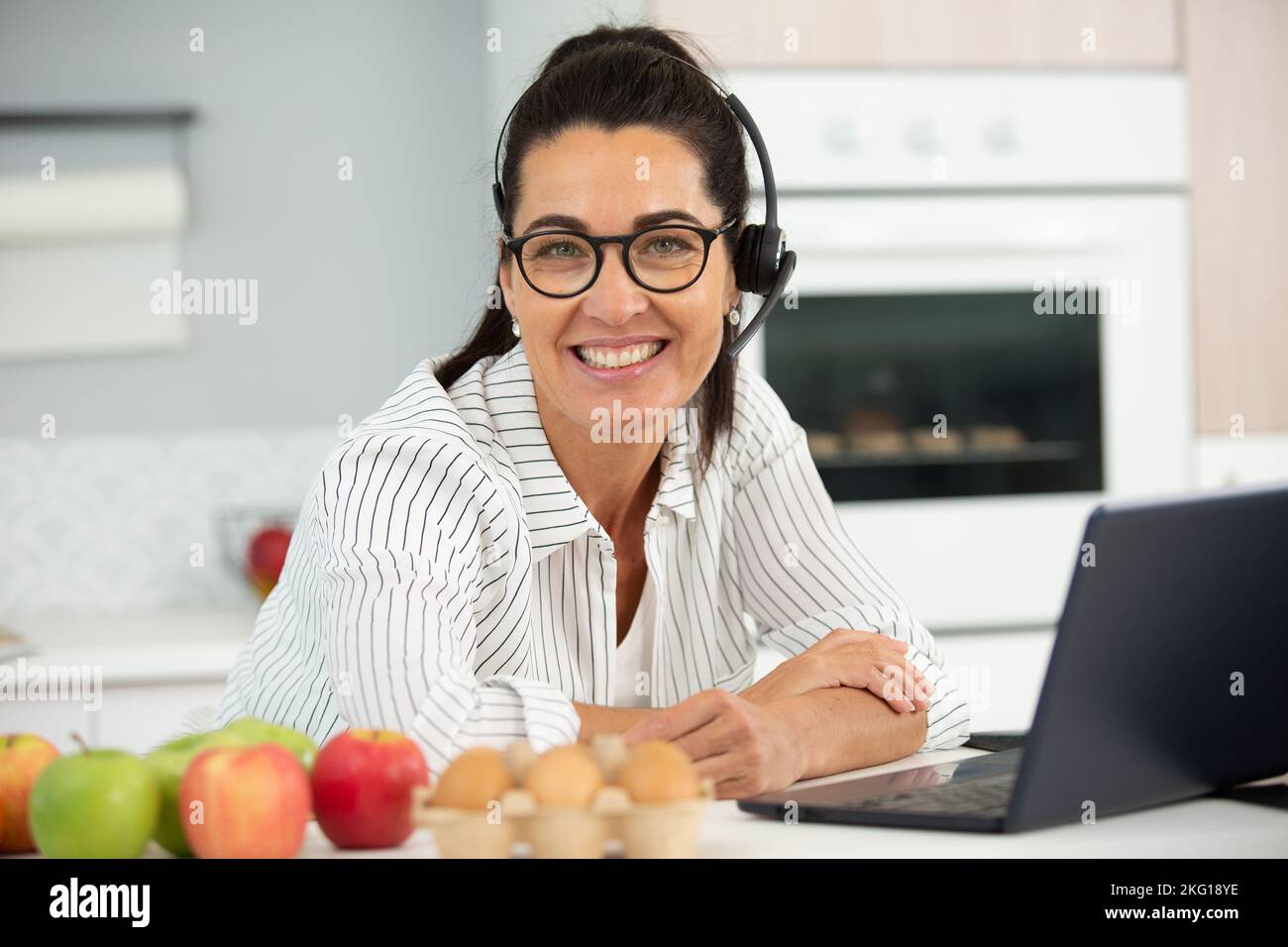 conference call work from home Stock Photo - Alamy