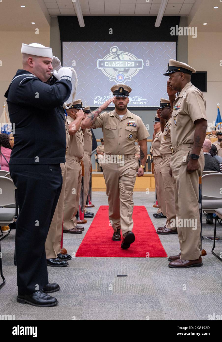 221021-N-WF272-1707 PHILADELPHIA (Oct. 21, 2022) Newly pinned Chief Navy Counselor Javier Saez ...