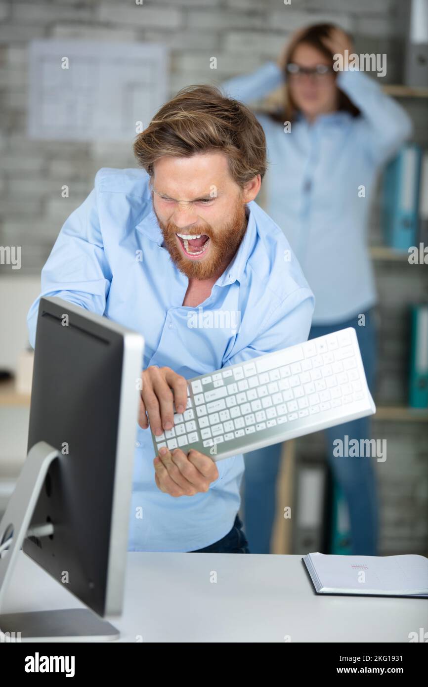 busy frustrated businessman angry in the office Stock Photo - Alamy