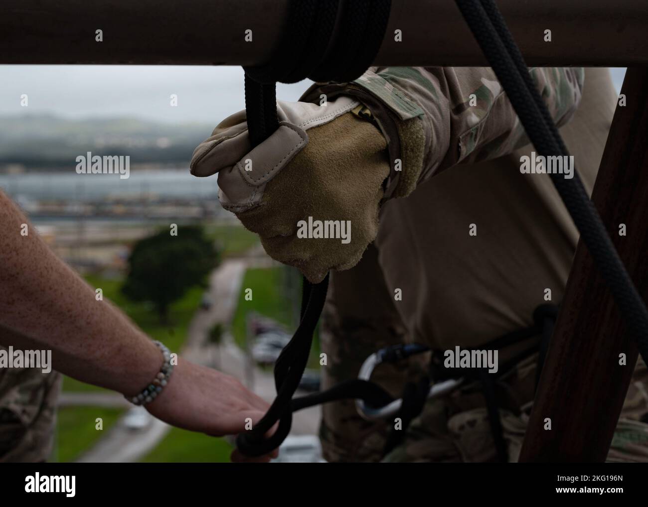 A U.S. Air Force Airman assigned to the 736th Security Forces Squadron ...