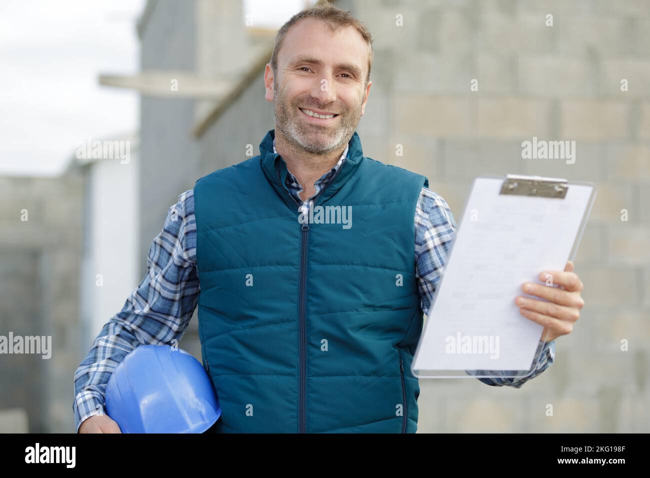 happy beard engineer construction worker Stock Photo - Alamy