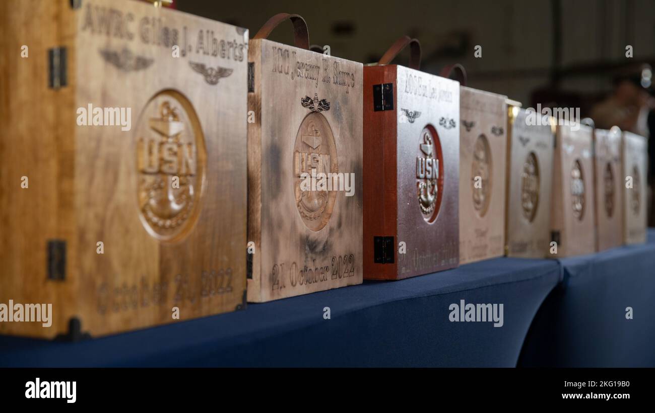 Vessels are presented during the chief petty officer (CPO) pinning ...