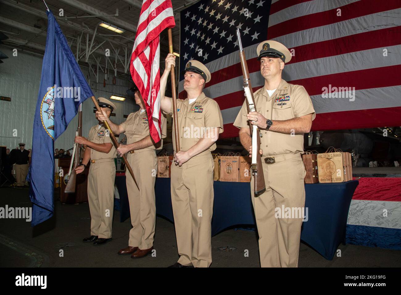 Sailors assigned to the first-in-class aircraft carrier USS Gerald R ...