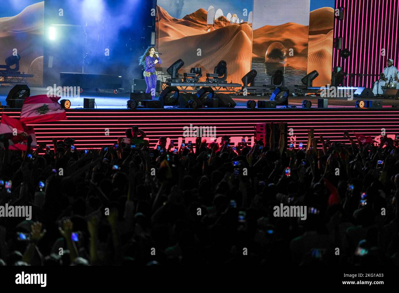 Doha, Qatar. 19th Nov, 2022. Mariam fares performs at First festival at ...