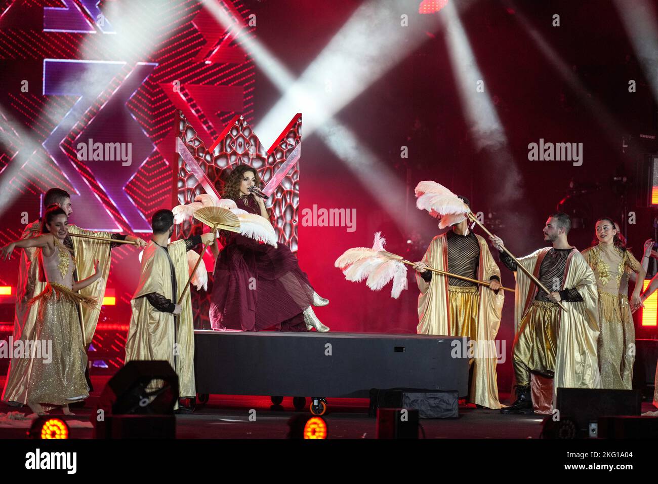Doha, Qatar. 19th Nov, 2022. Mariam fares performs at First festival at ...