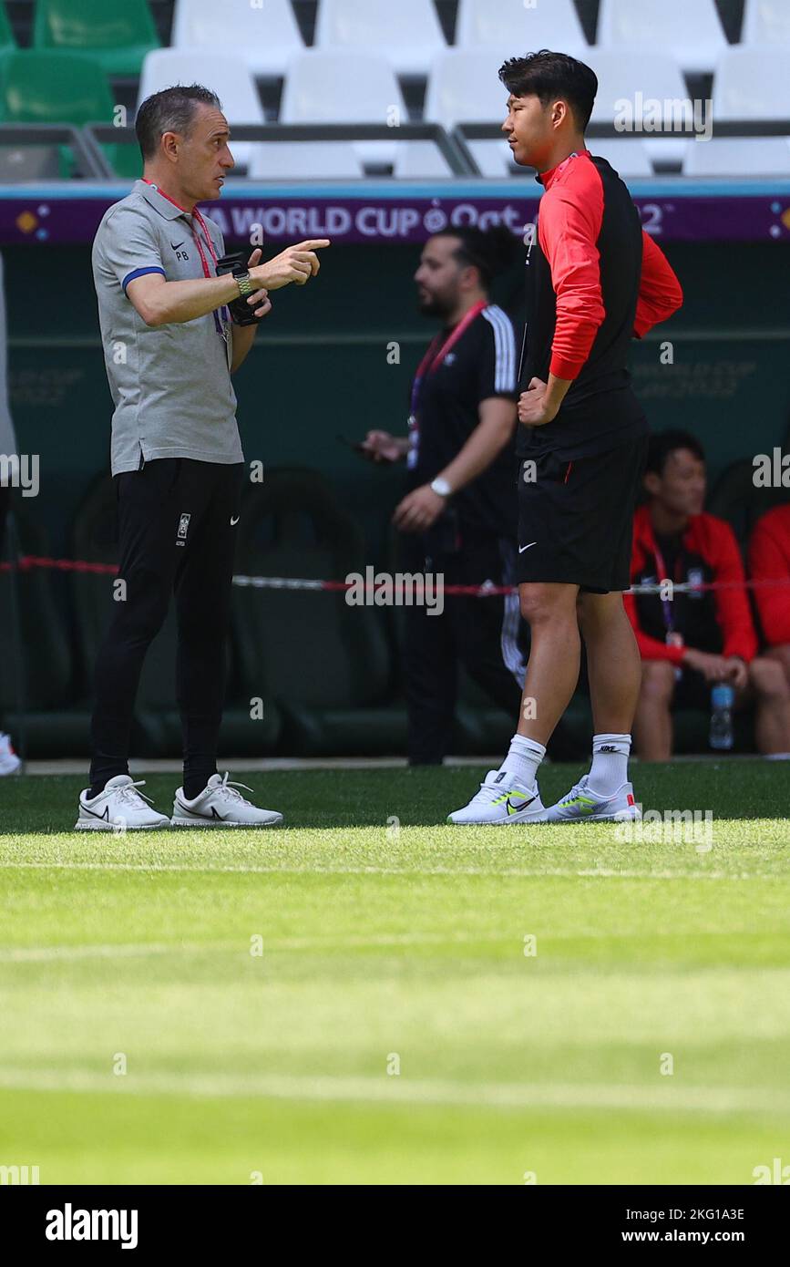 21st Nov, 2022. S. Korean World Cup squad inspect stadium Paulo Bento ...