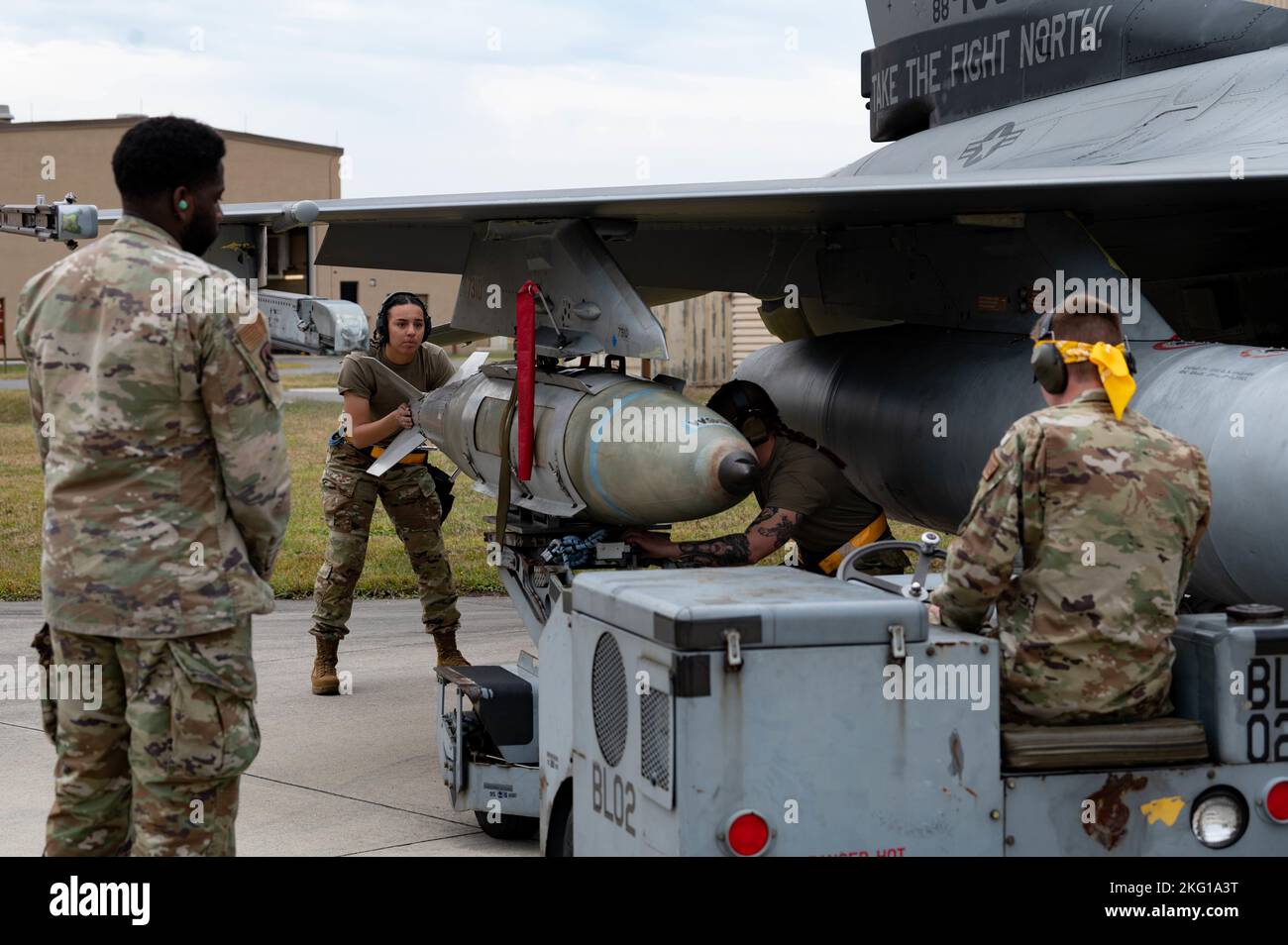 A1C Cameron Price, 80th Fighter Generation Squadron weapons load crew ...