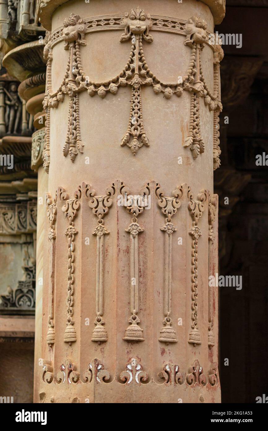 Carved pillars of Ghateshwar Mahadeva Temple, Baroli, Rawatbhata ...