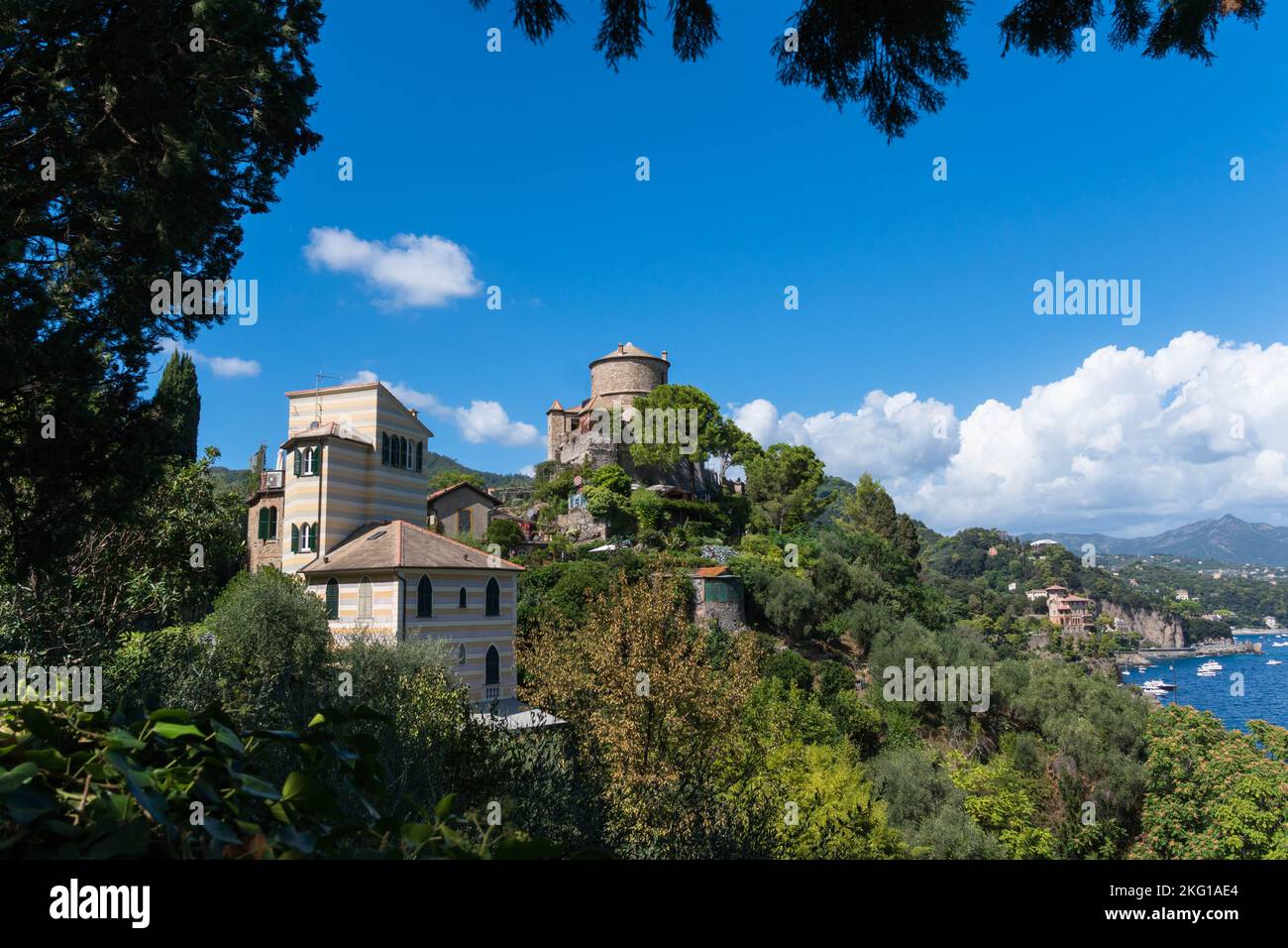 Castello Brown from the eastern side, a 16th Century castle perched ...