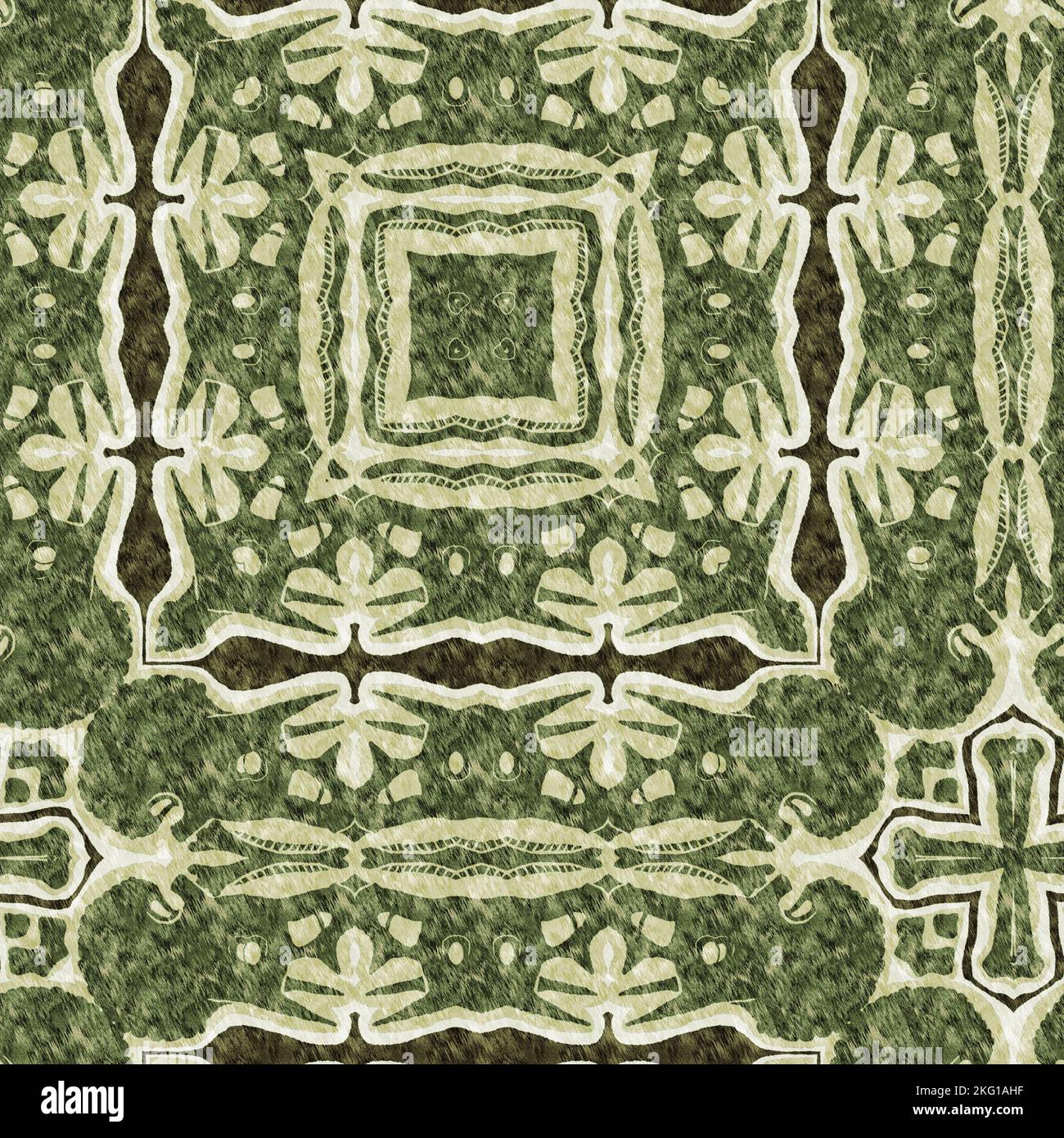 Mosaic geometric green seamless texture pattern. Trendy kaleidoscope ...