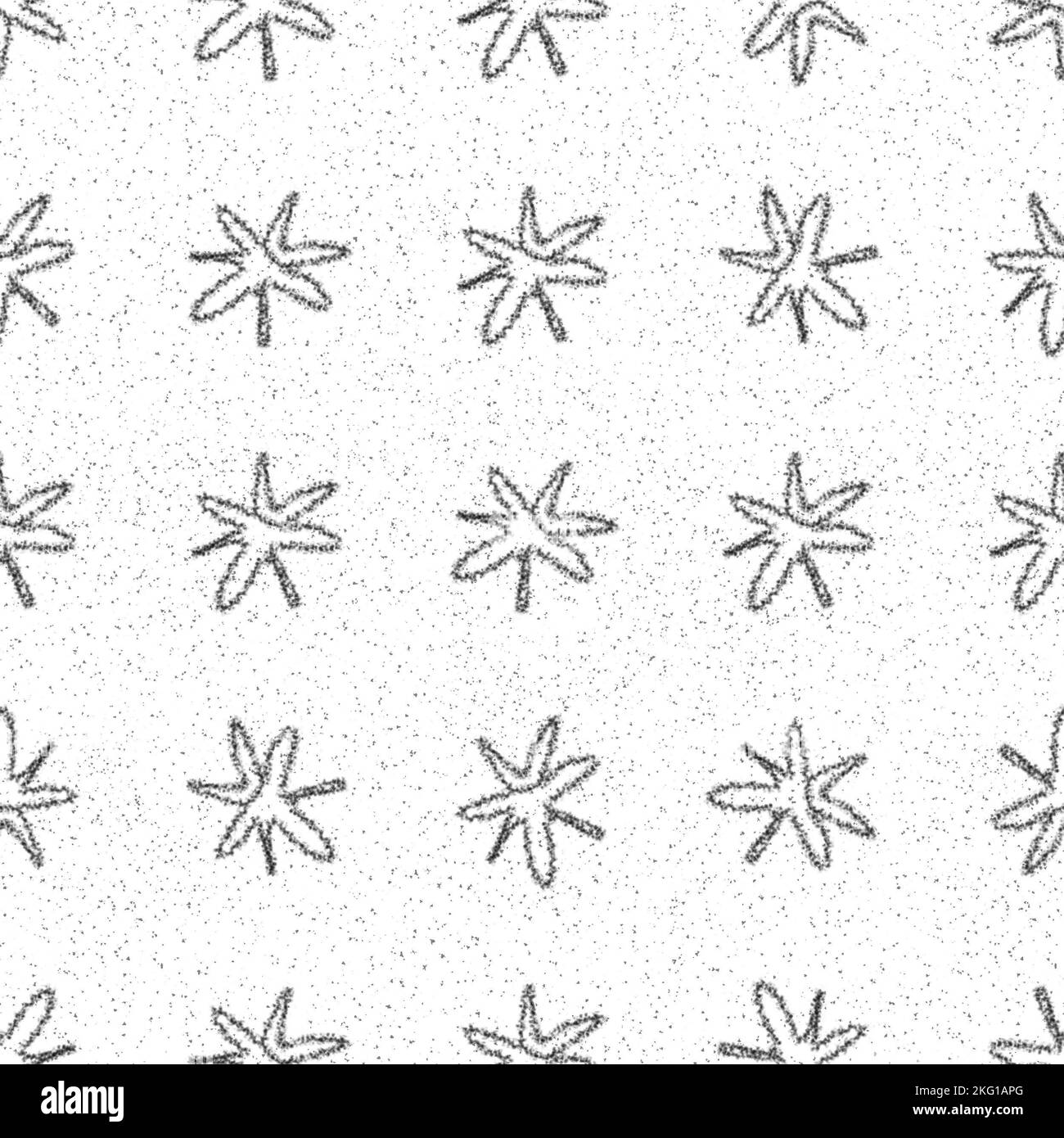 Hand Drawn Snowflakes Christmas Seamless Pattern. Subtle Flying Snow ...