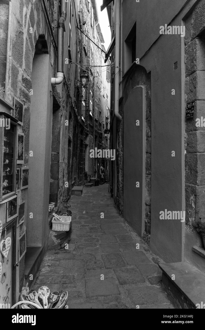 Via Solferino a narrow street winding It's way through Corniglia Cinque ...