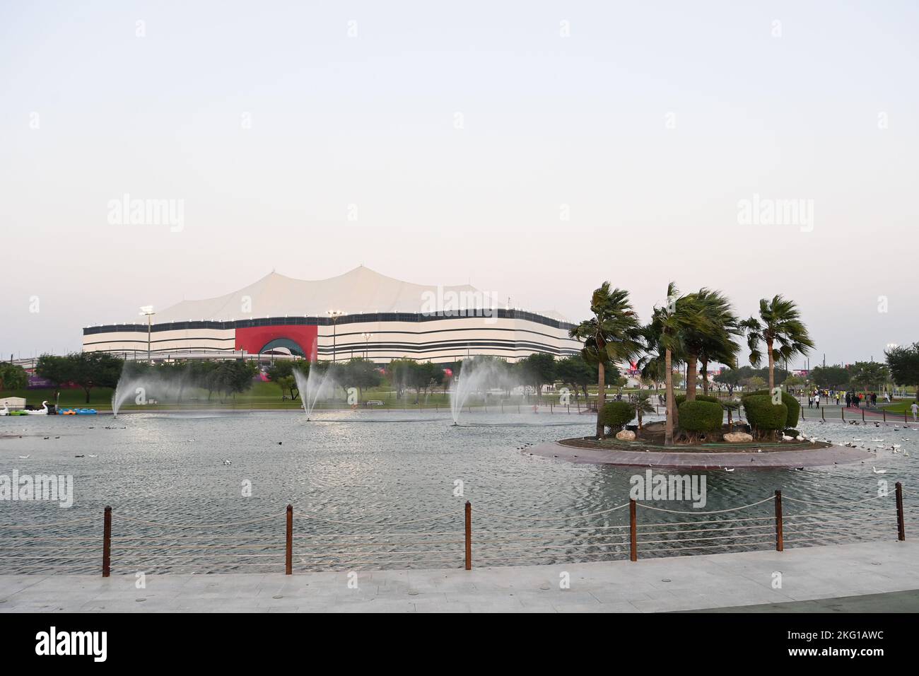 The exterior view of the Al Bayt Stadium in Doha City, Qatar, 20 ...