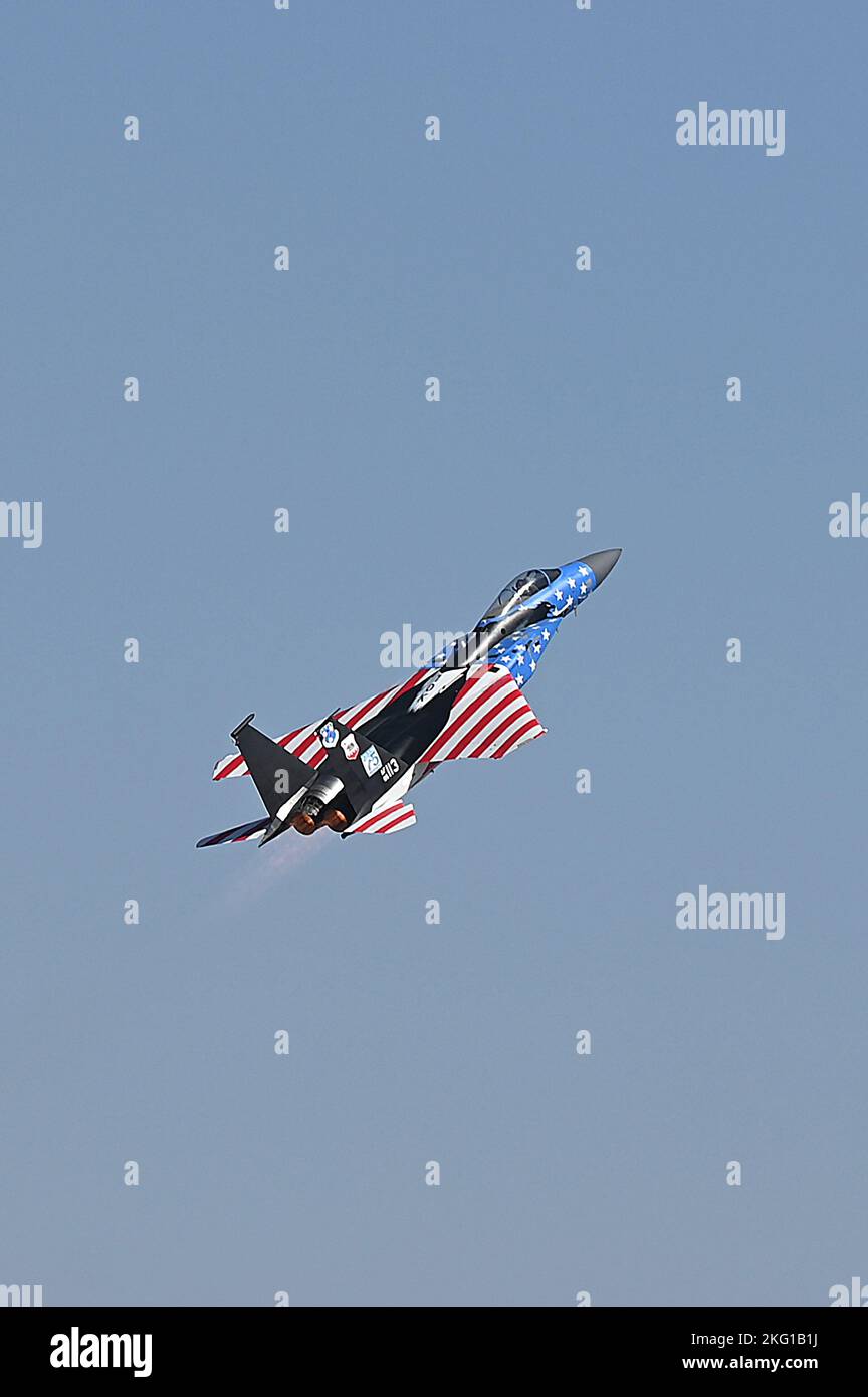 A F-15C Eagle from the 144th Fighter Wing performs a functional flight ...