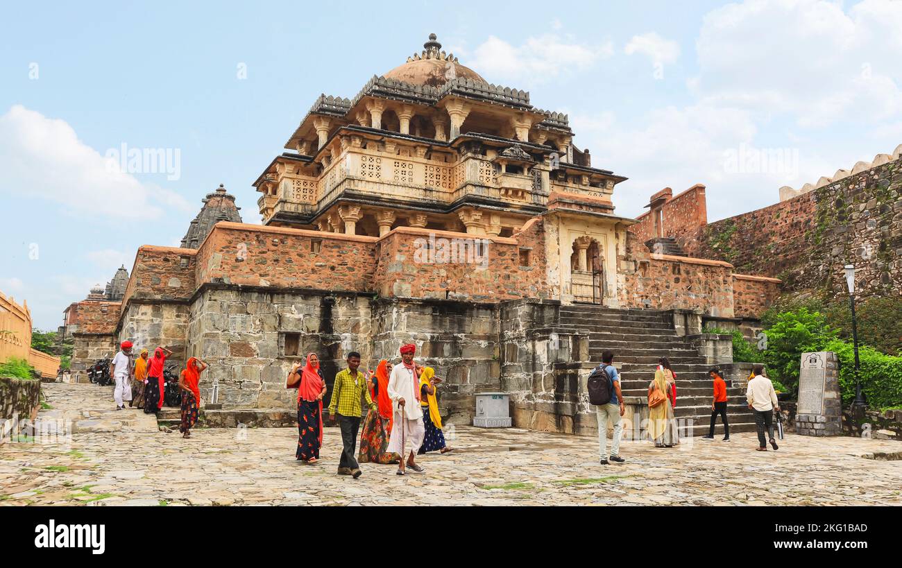 INDIA, RAJASTHAN, KUMBHALGARH FORT, July 2022, Devotee at Devi Temple ...