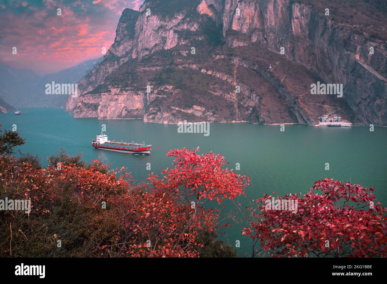 Aerial photos show the beautiful scenery of the Wu Gorge along the ...