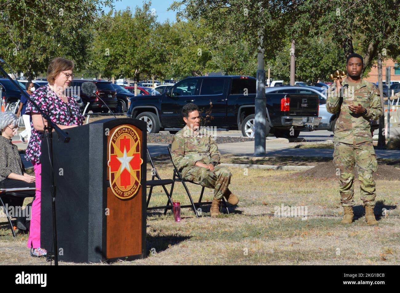 Amy Beyer, social worker, reads the names of the 136 infants and ...